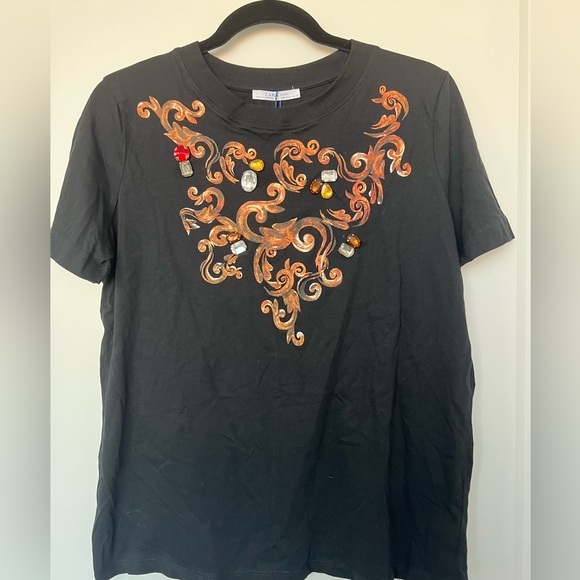 Zara | Tops | Zara Graphic Tshirt W Jewels Nwt | Poshmark